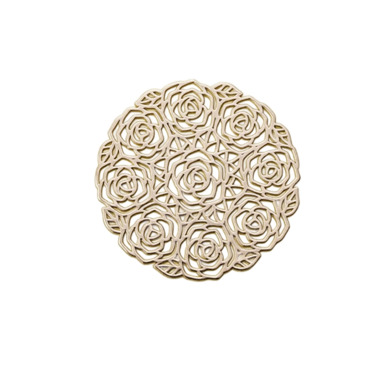 Round Acrylic Coaster with Gold Rose Pattern – Heat Resistant, Clear ...