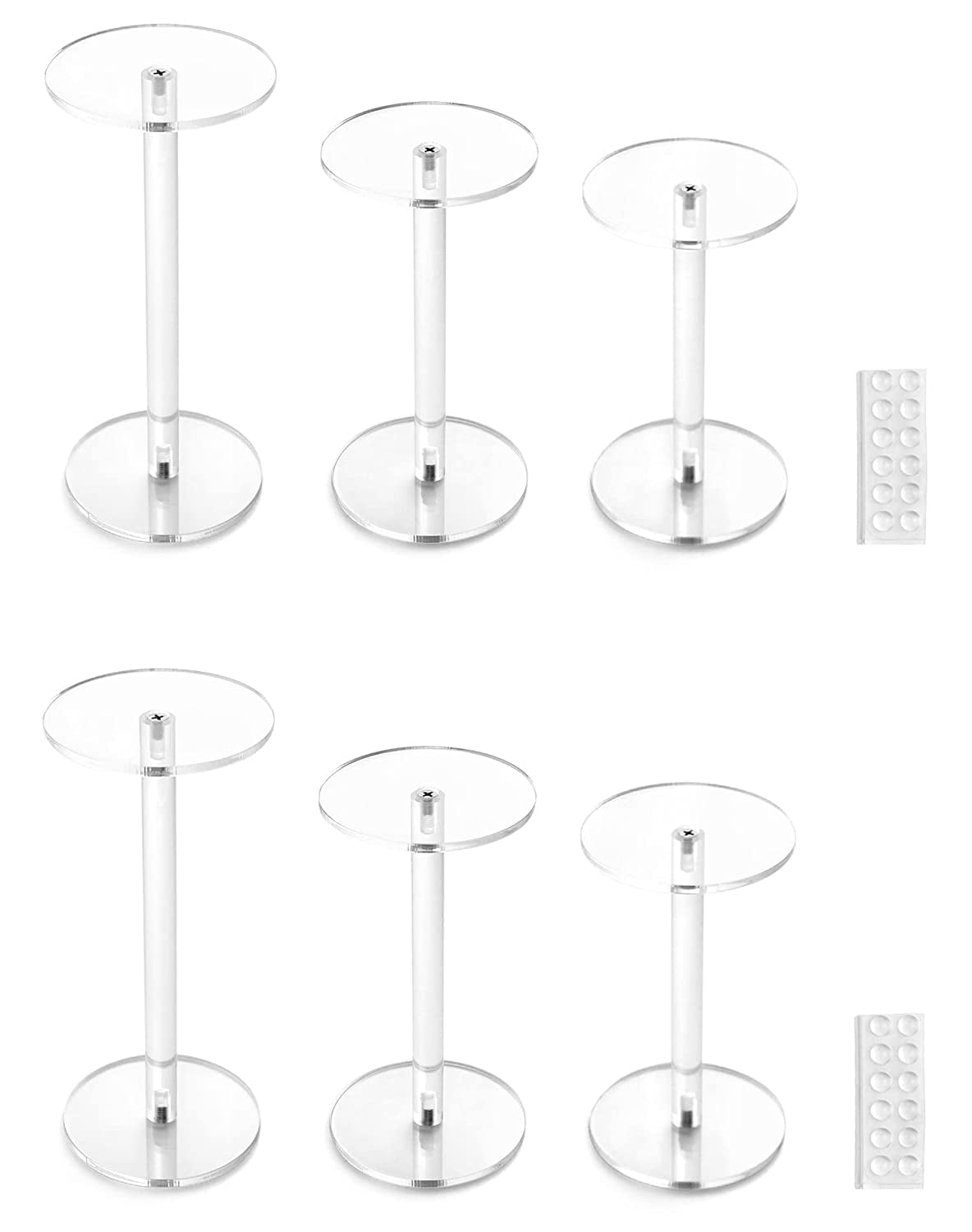 Round Acrylic Display Stand, 2 Sets Premium Clear Round Riser Stands ...