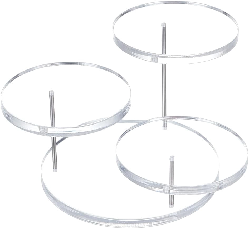 Round Acrylic Finger Ring Riser Clear 3 Tier Jewelry Display Stands for ...