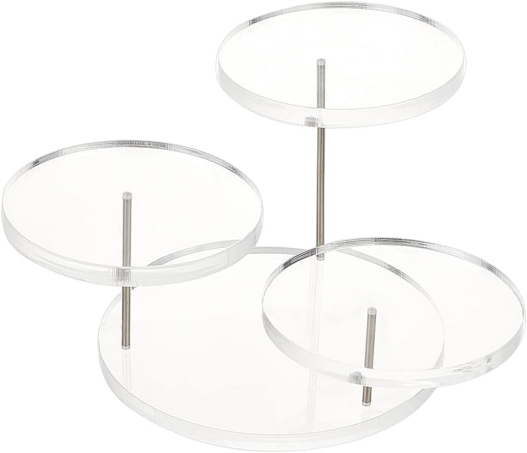 Round Acrylic Finger Ring Riser Clear 3 Tier Jewelry Display Stands for ...