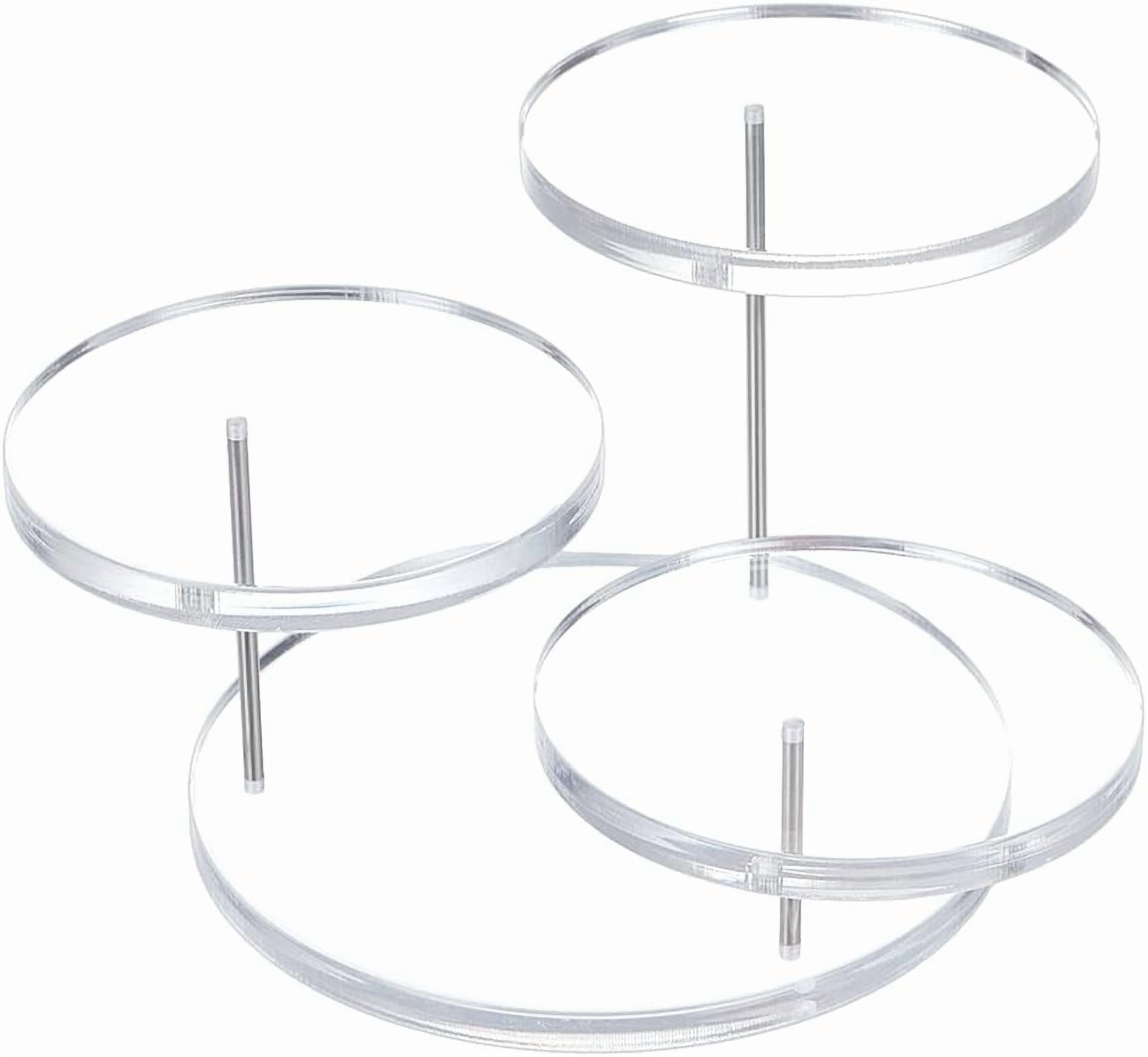 Round Acrylic Finger Ring Riser Clear 3 Tier Jewelry Display Stands for ...