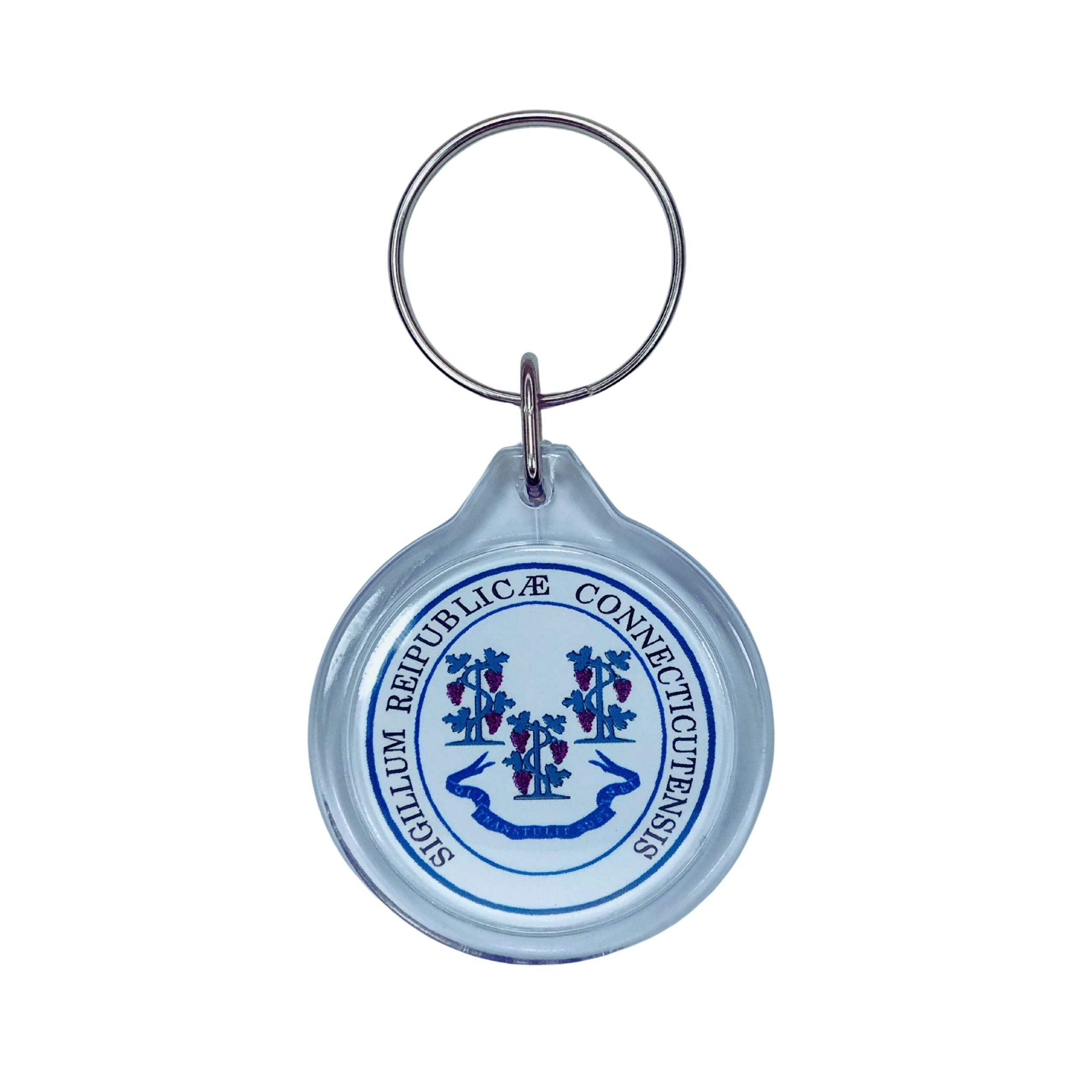 Round Acrylic Keychain - State Seal Connecticut - USA | Lightweight ...
