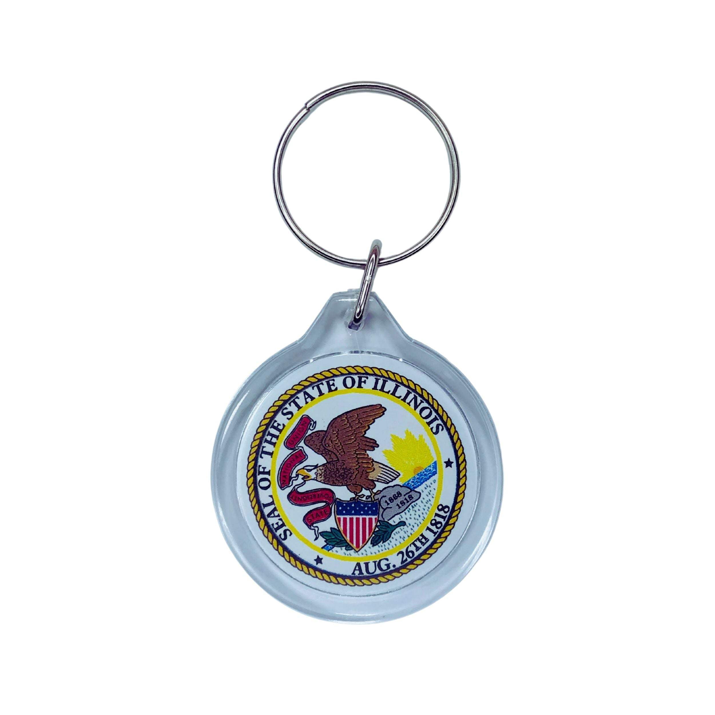 Round Acrylic Keychain - State Seal Illinois - USA | Lightweight Travel ...