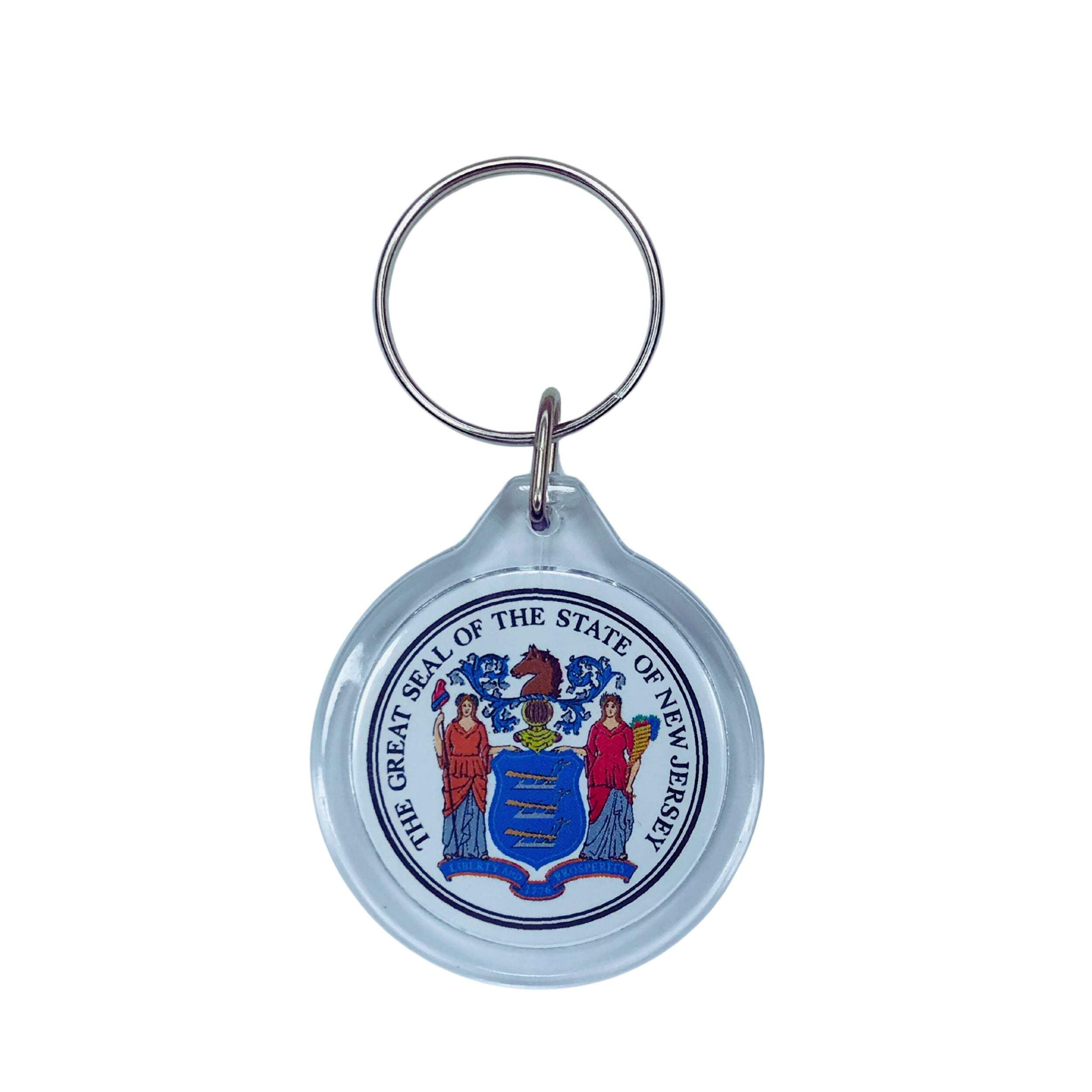 Round Acrylic Keychain - State Seal New Jersey - USA | Acrylic State ...