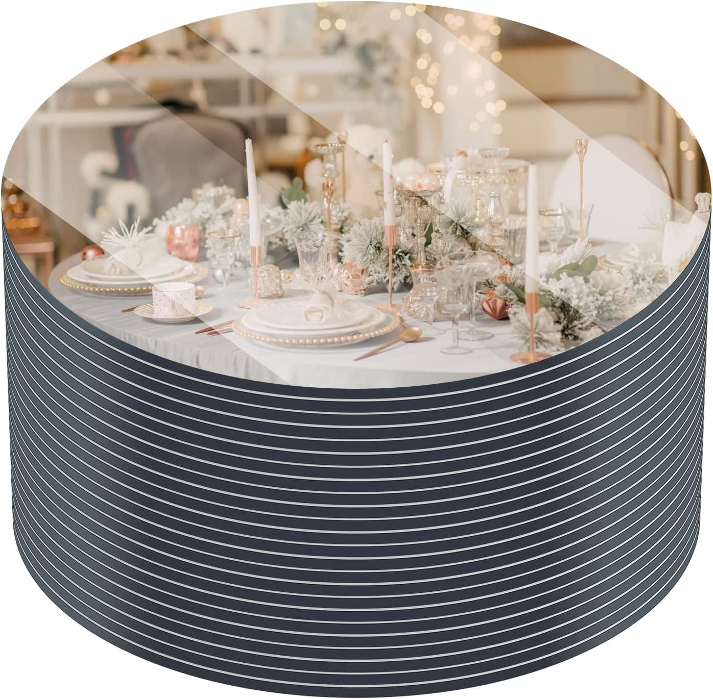 Round Acrylic Mirror Candle Plate Set, Round Mirror Base for Table ...