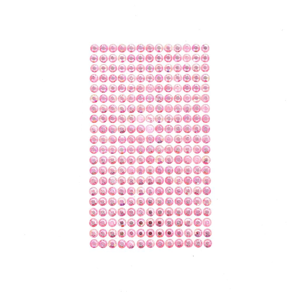 Round Adhesive Diamond Gem Stickers, Pink, 6mm - Walmart.com