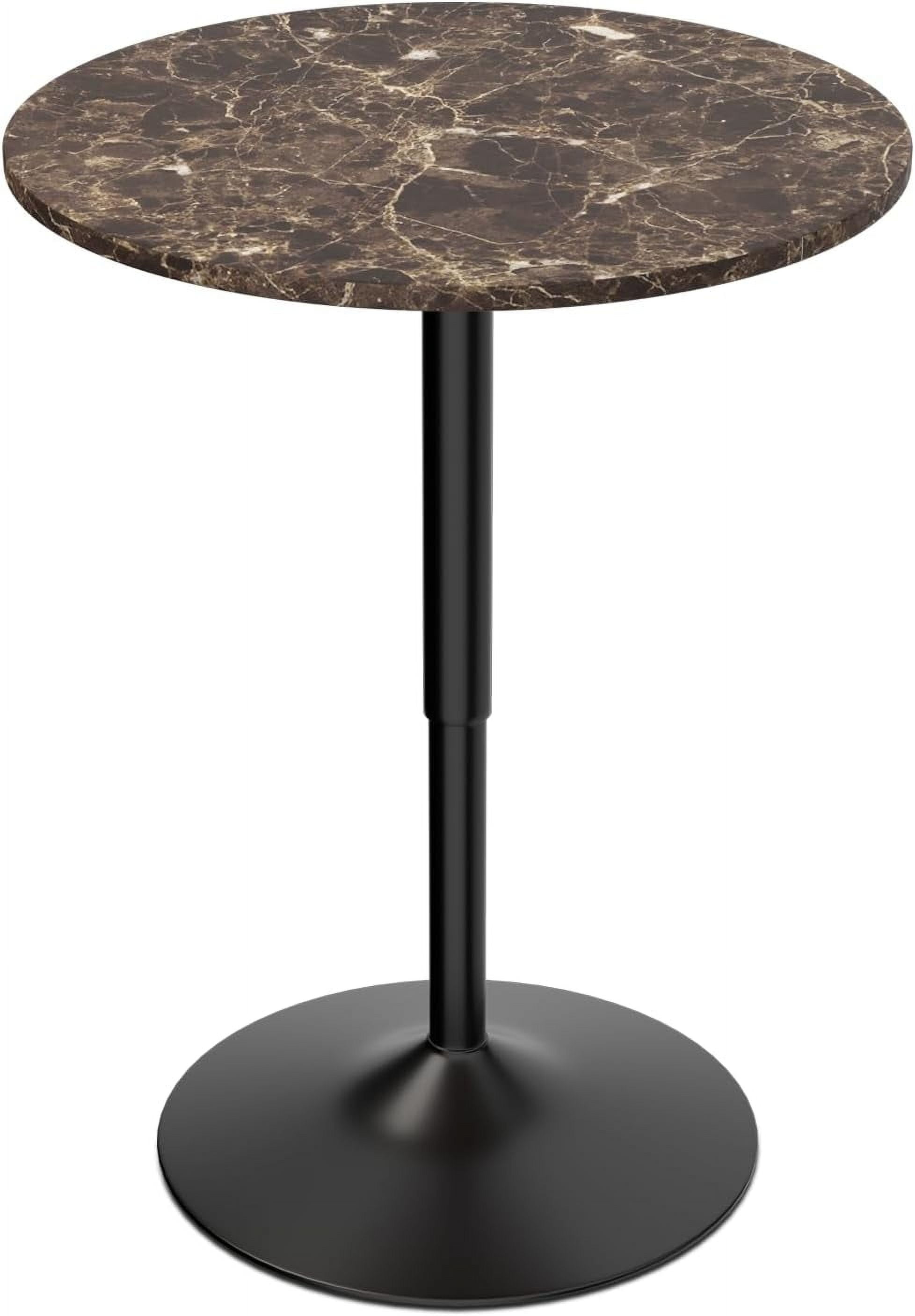 Round Adjustable Height Wood Bar Pub Table Adjustable Range Living Room ...