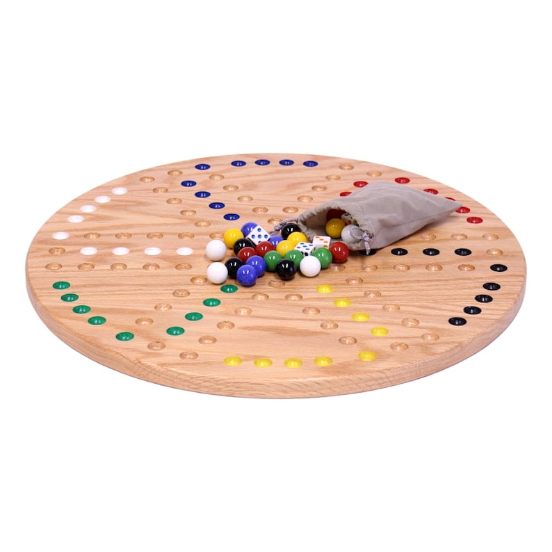 Round Aggravation (Wahoo) Game Board Set - Solid Oak Wood - Double ...