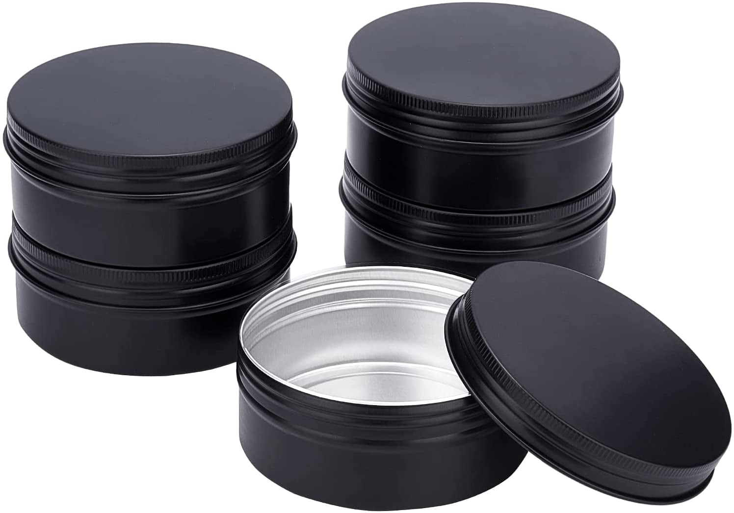 Round Aluminium Tin Cans Aluminium Jar Storage Containers for Cosmetic ...