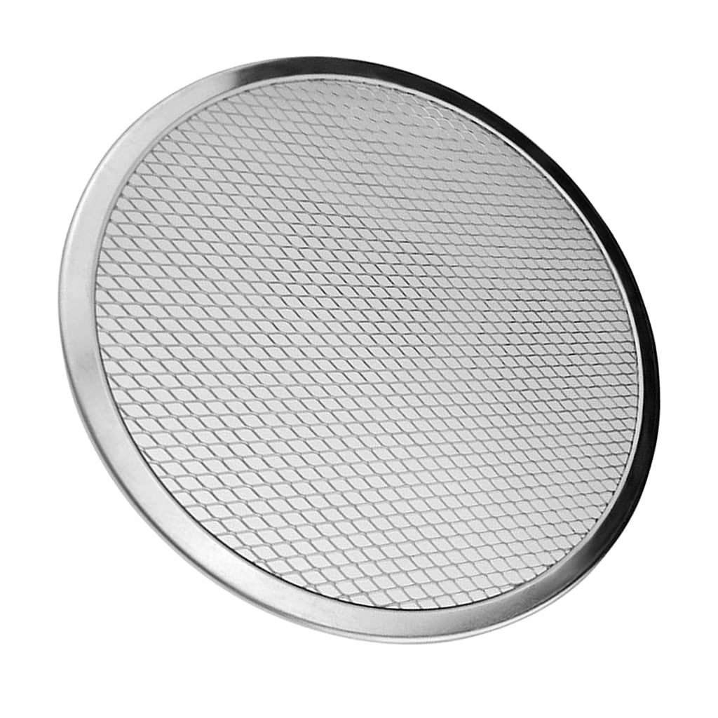Round Aluminum Pizza Screen Baking Screen Seamless-Rim Crisper Pan 6 ...