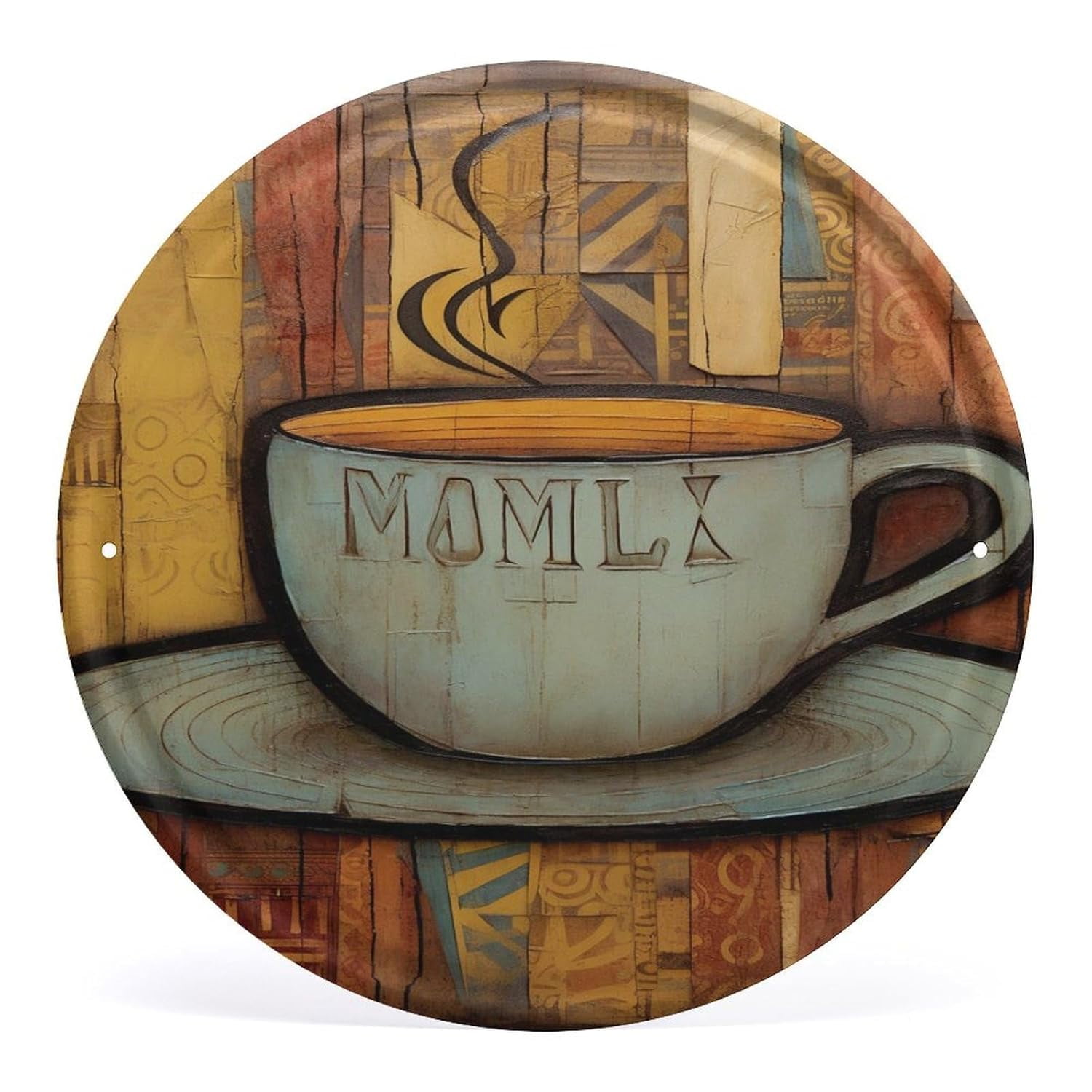 Round Aluminum Sign Mexican And American Cultures Coffee Plaque Tin ...