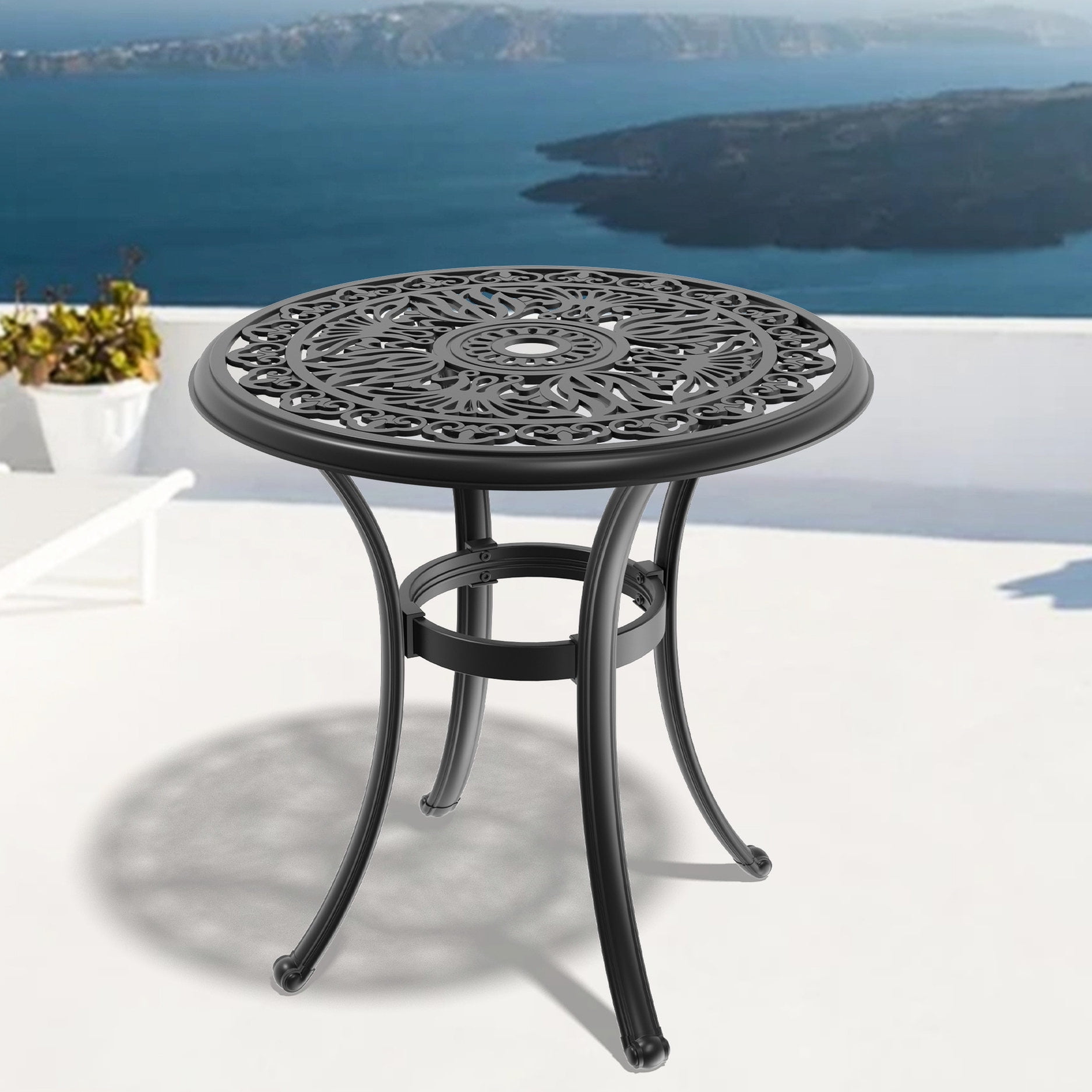 Round Aluminum Table for Patio+Corrosion Resistance"-"Humid Outdoor ...
