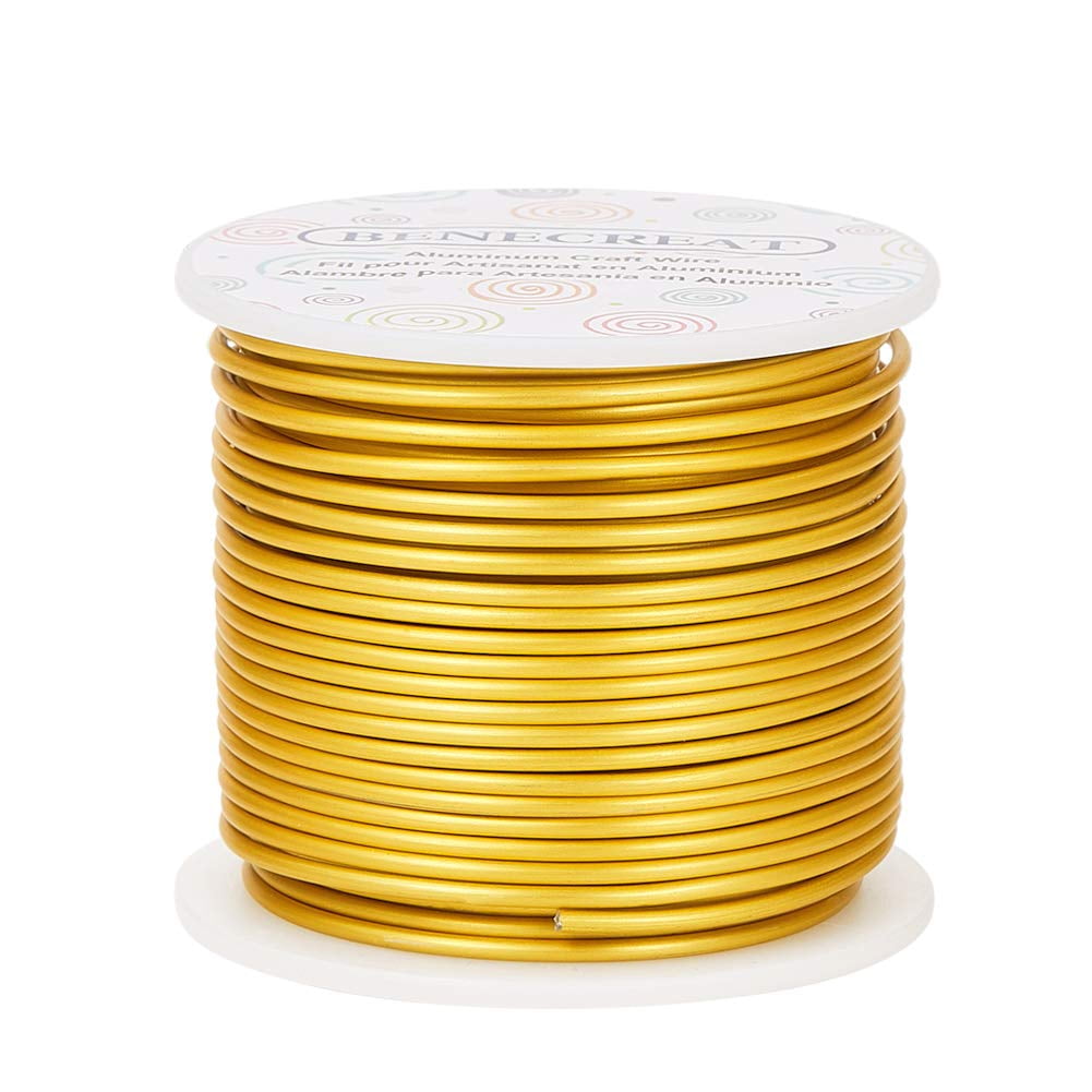 Round Aluminum Wire Matte Effect Yellow 12 Gauge 2mm about 98.42 Feet ...