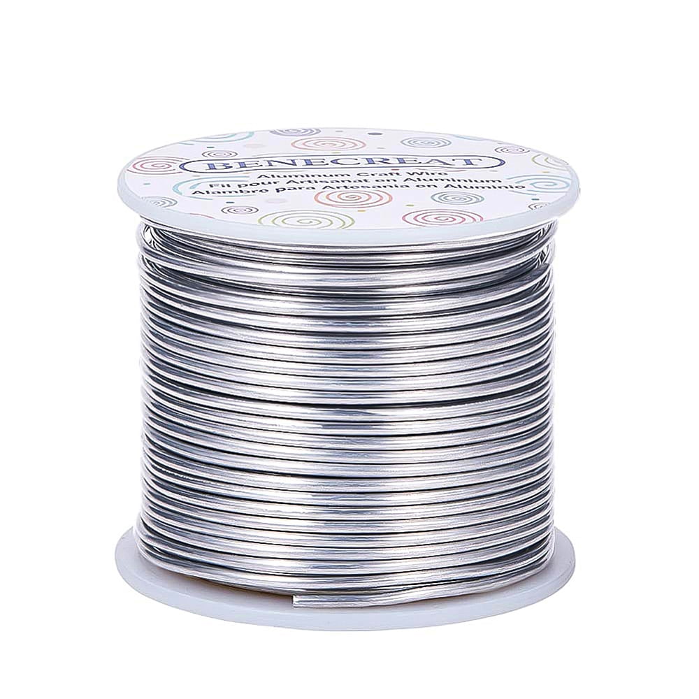 Round Aluminum Wire Silver 12 Gauge 2mm 98.42 Feet(30m)/roll diy ...