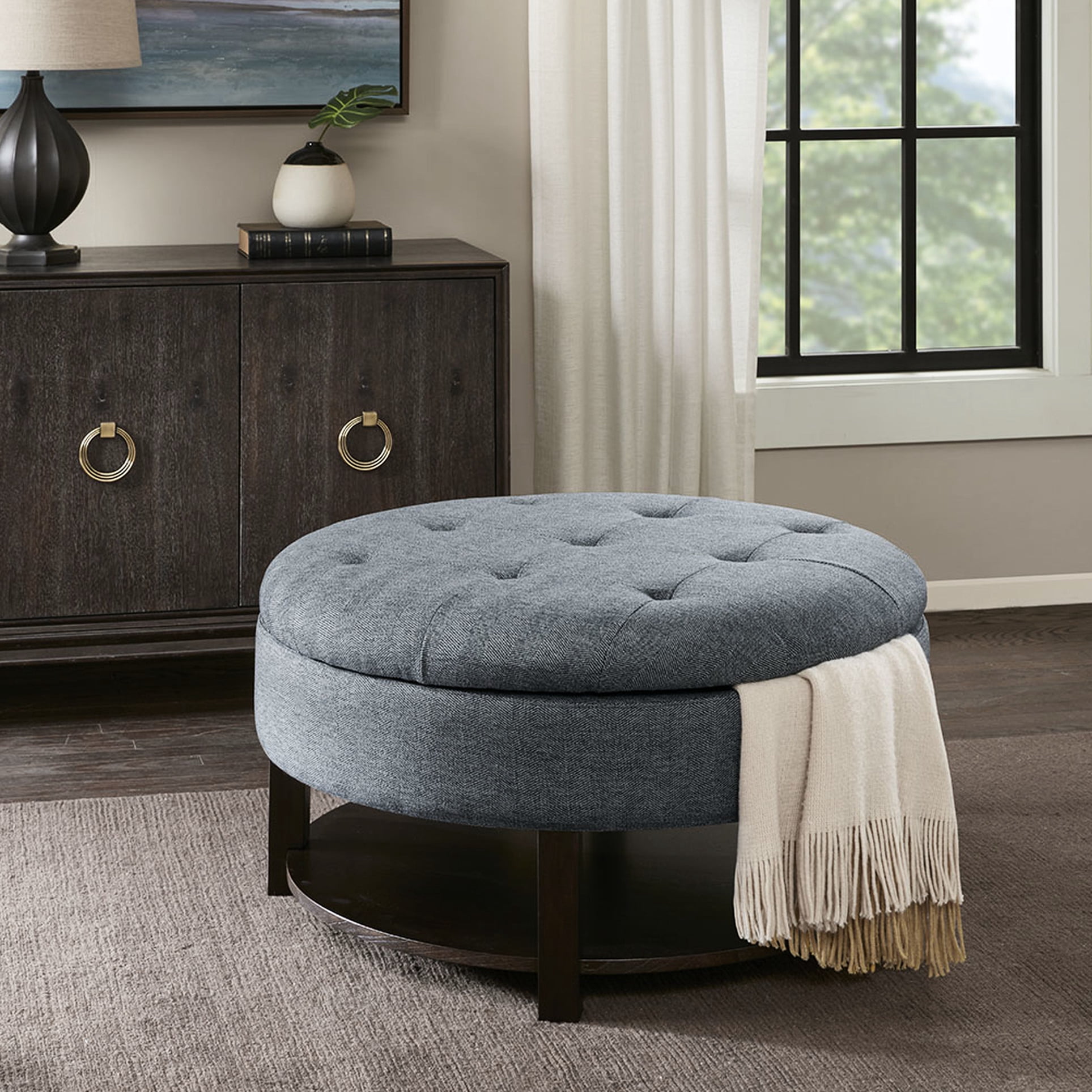 Round With Ample Storage Space Inside, Birch Solid Wood Legs, Veneer ...