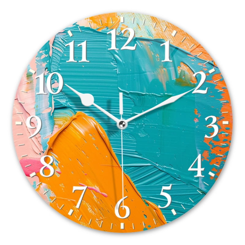 Round Analog Wall Clocks with Non-Ticking Sweep Movement,Battery ...