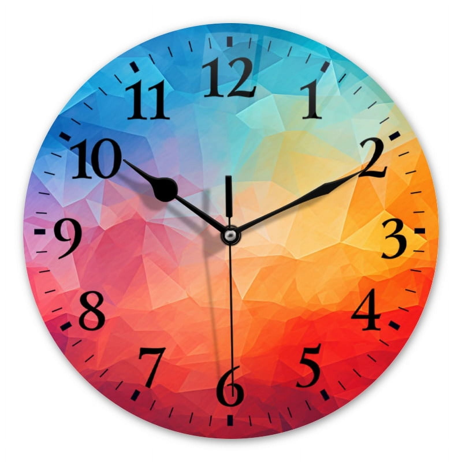 Round Analog Wall Clocks with Non-Ticking Sweep Movement,Battery Operated Clcoks Decorative for ...