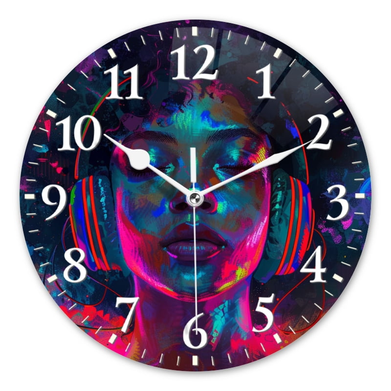 Round Analog Wall Clocks with Non-Ticking Sweep Movement,Battery ...