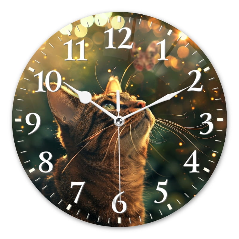 Round Analog Wall Clocks with Non-Ticking Sweep Movement,Battery ...