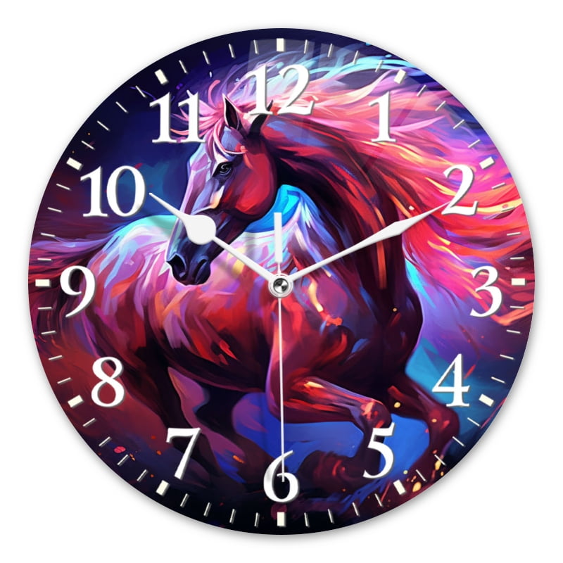 Round Analog Wall Clocks with Non-Ticking Sweep Movement,Battery ...