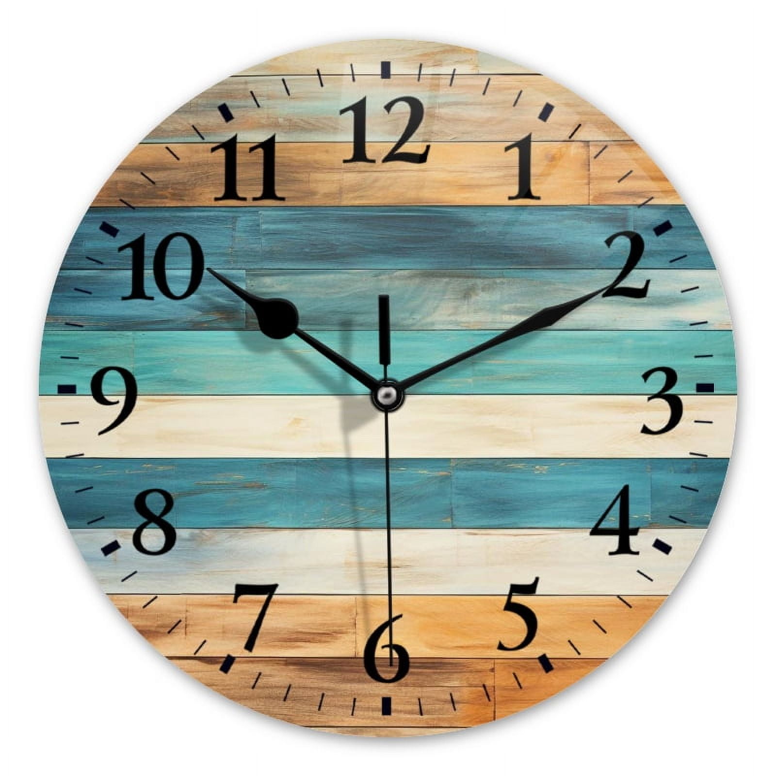 Round Analog Wall Clocks with Non-Ticking Sweep Movement,Battery ...