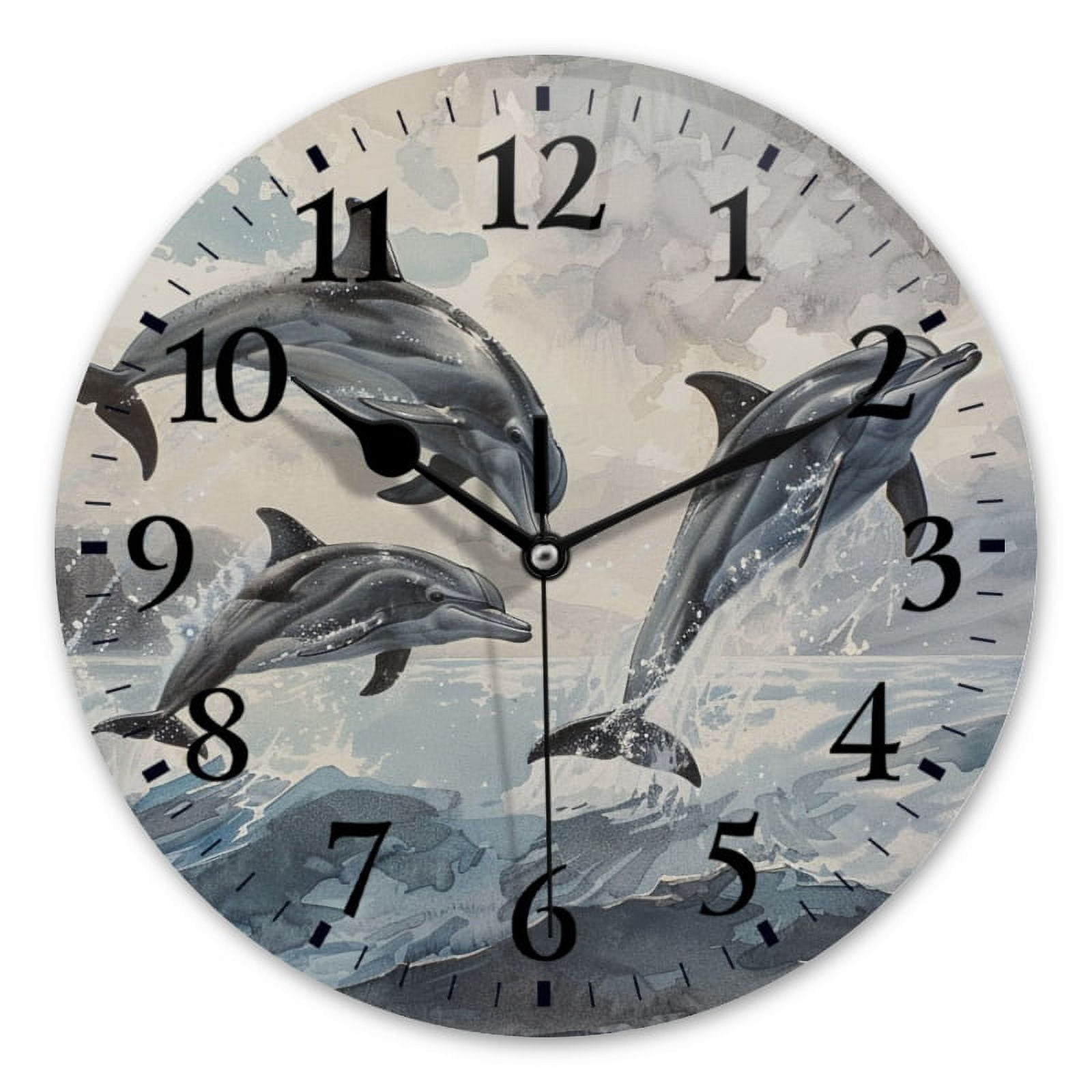 Round Analog Wall Clocks with Non-Ticking Sweep Movement,Battery ...