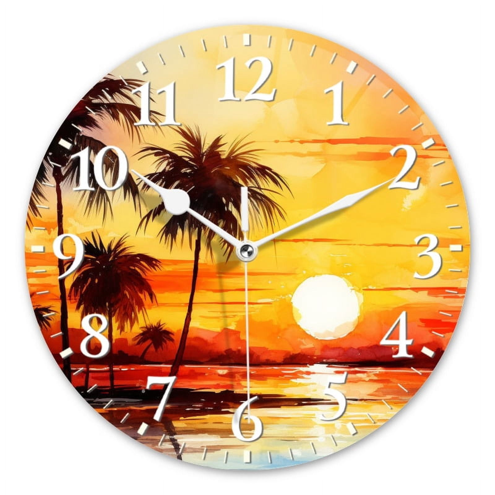 Round Analog Wall Clocks with Non-Ticking Sweep Movement,Battery ...