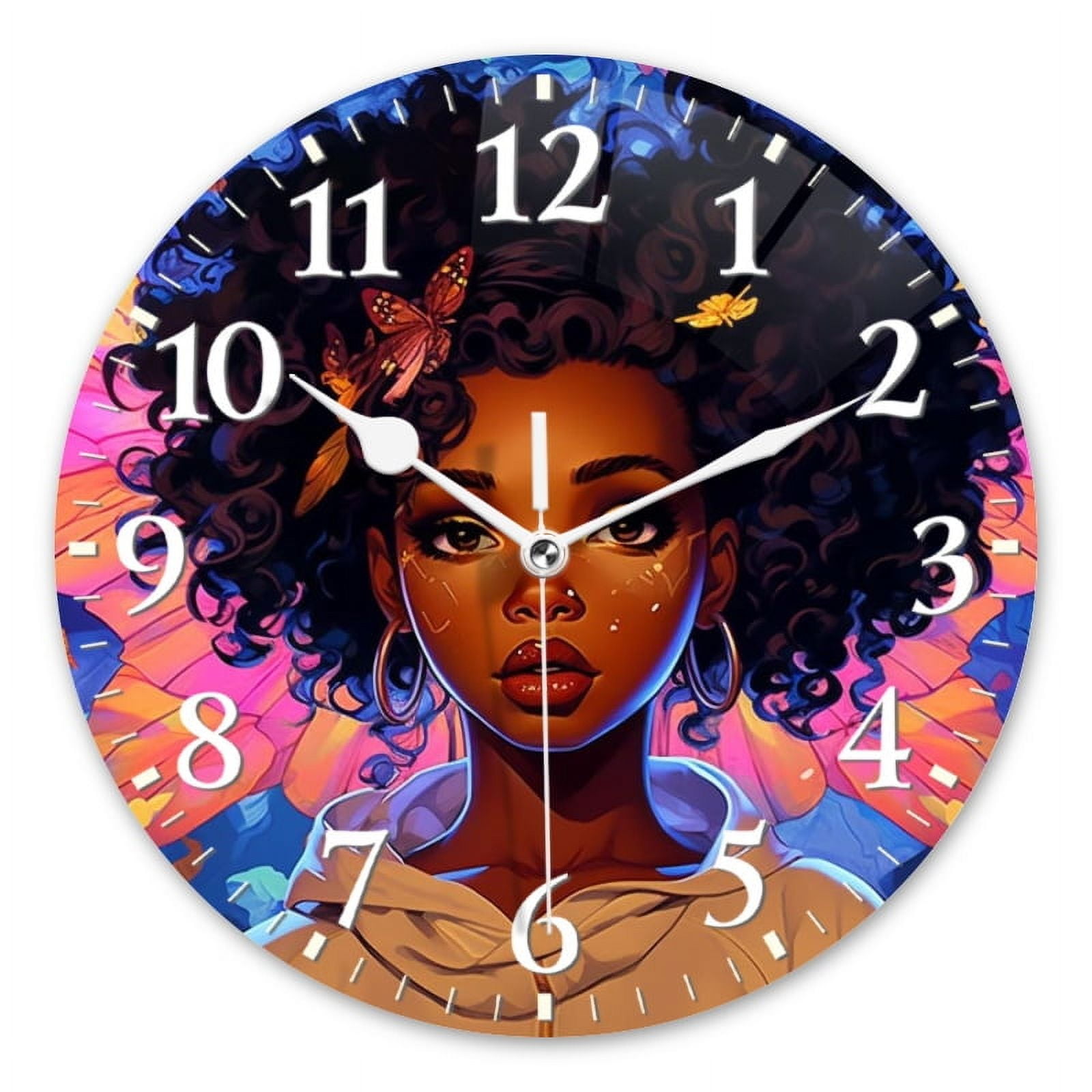 Round Analog Wall Clocks with Non-Ticking Sweep Movement,Battery ...