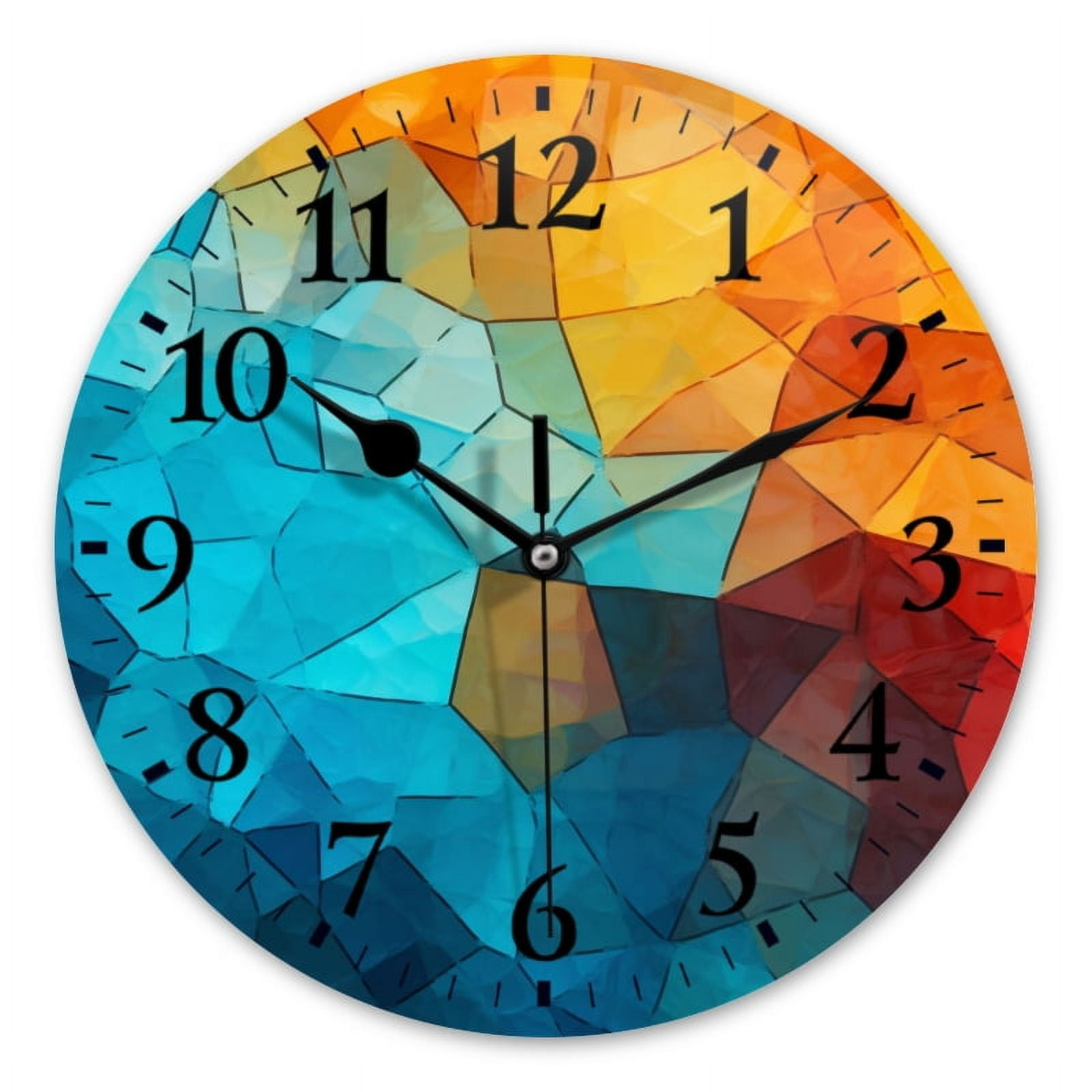 Round Analog Wall Clocks with Non-Ticking Sweep Movement,Battery ...