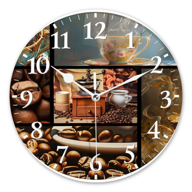 Round Analog Wall Clocks with Non-Ticking Sweep Movement,Battery ...