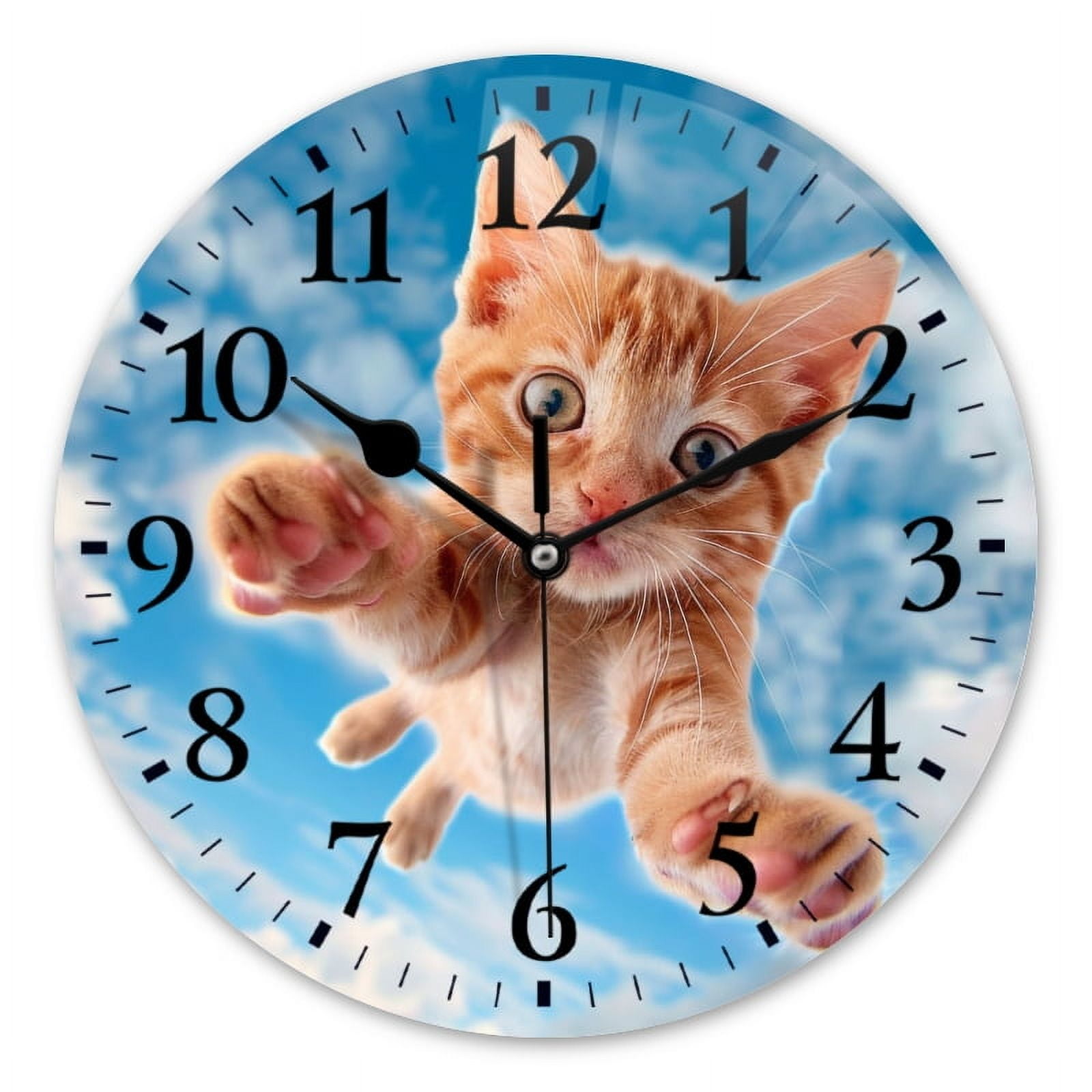 Round Analog Wall Clocks with Non-Ticking Sweep Movement,Battery ...