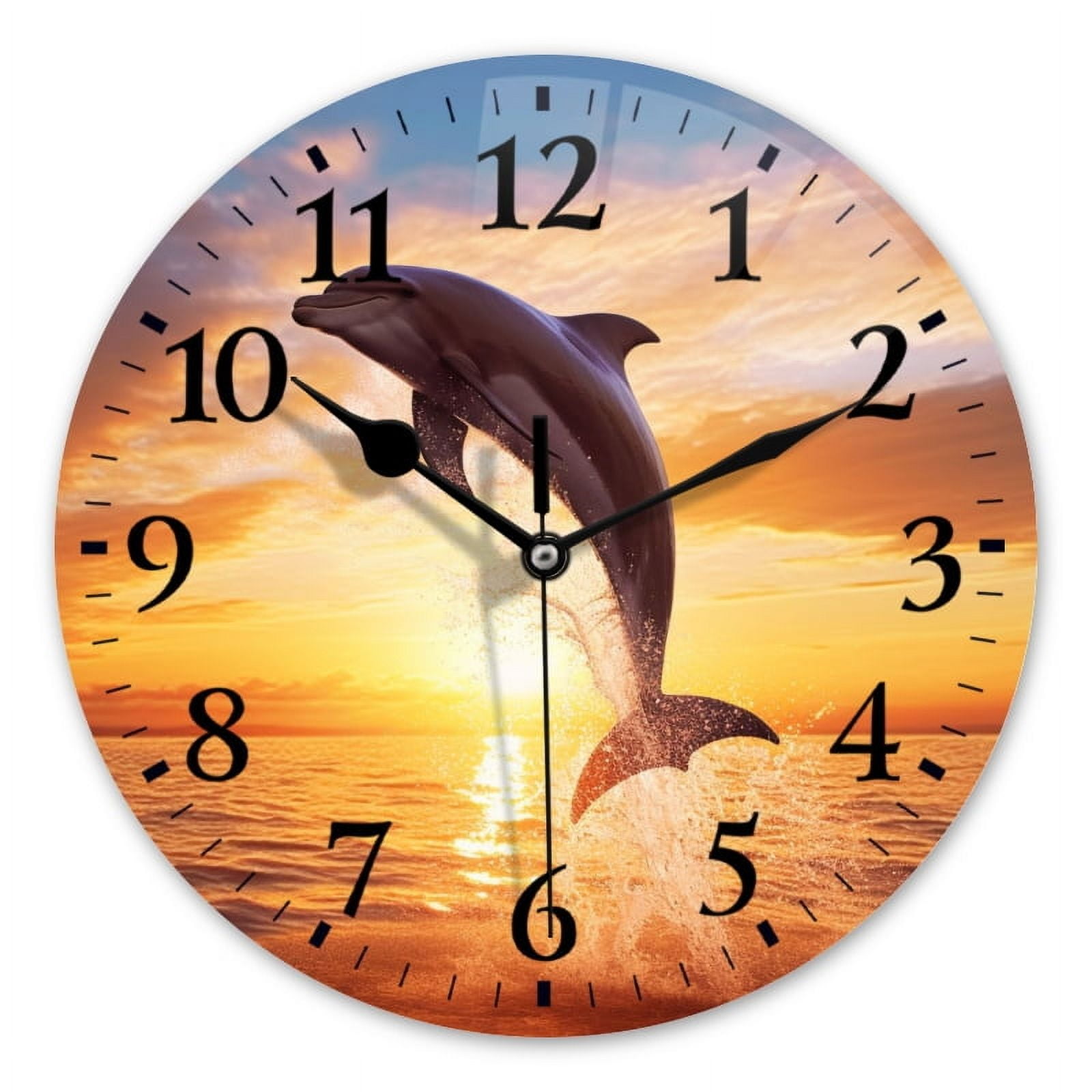 Round Analog Wall Clocks with Non-Ticking Sweep Movement,Battery ...