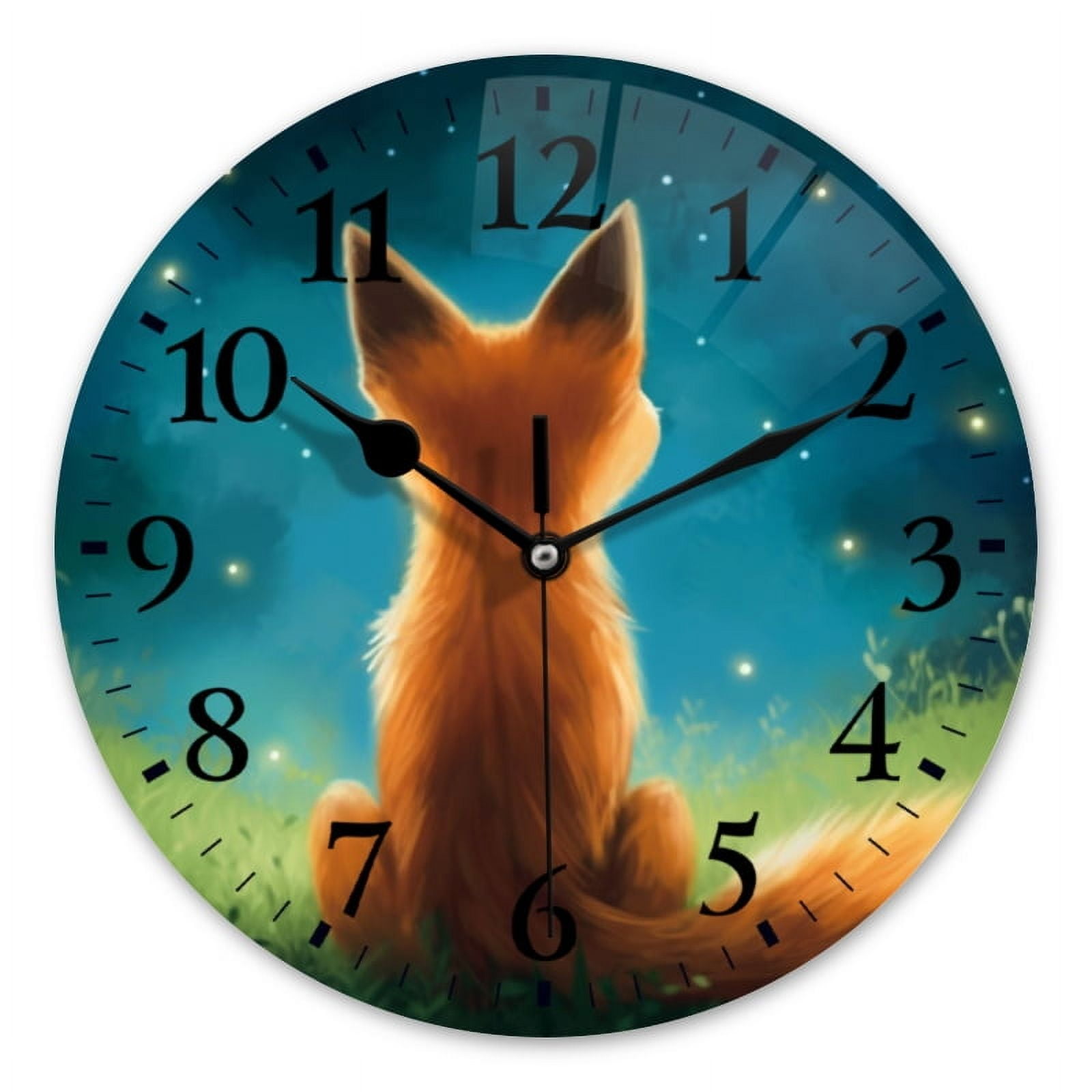 Round Analog Wall Clocks with Non-Ticking Sweep Movement,Battery ...