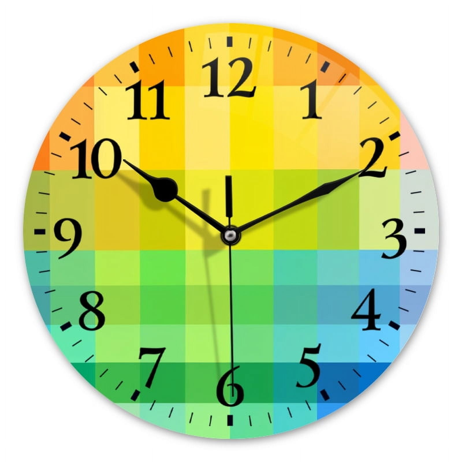 Round Analog Wall Clocks with Non-Ticking Sweep Movement,Battery ...