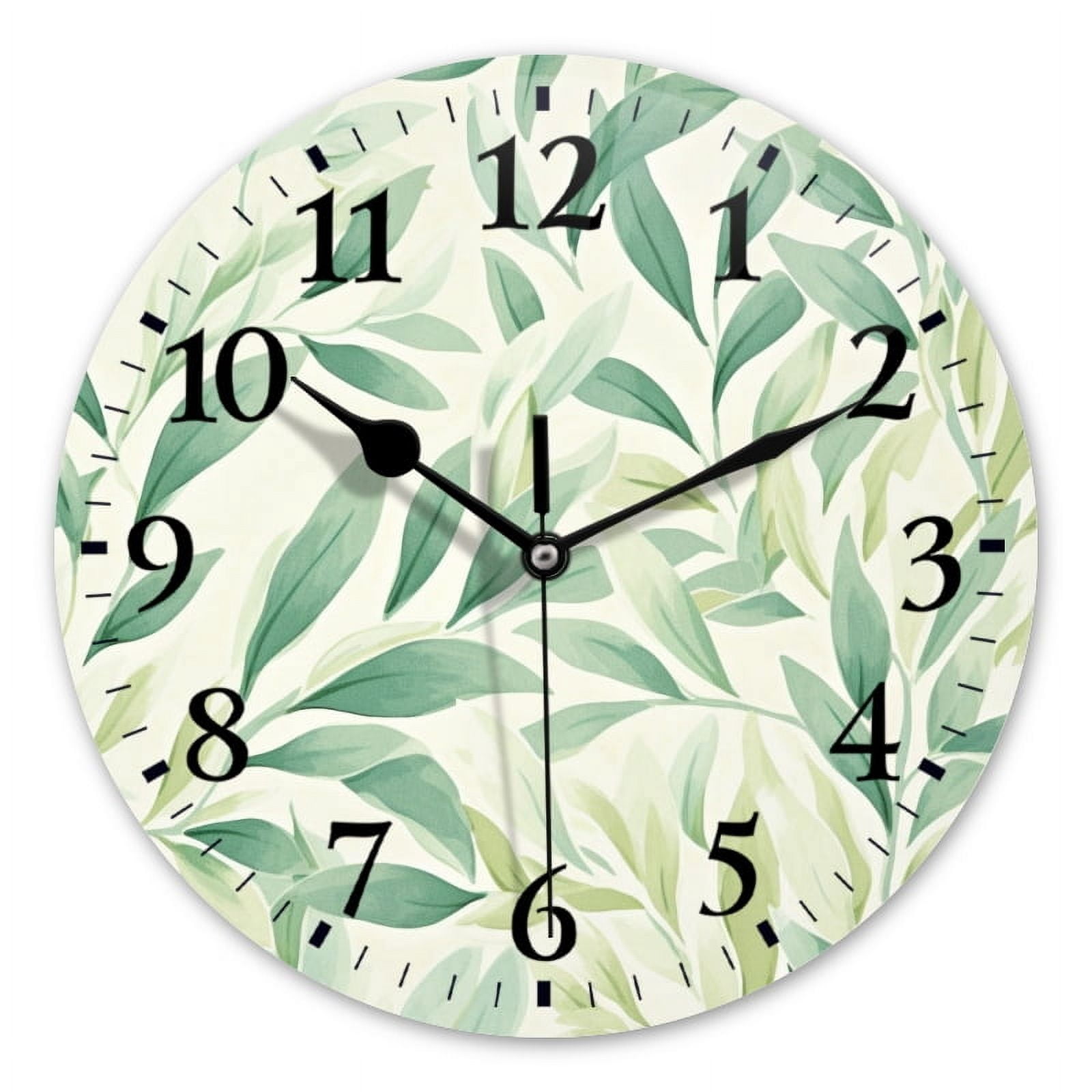 Round Analog Wall Clocks with Non-Ticking Sweep Movement,Battery ...