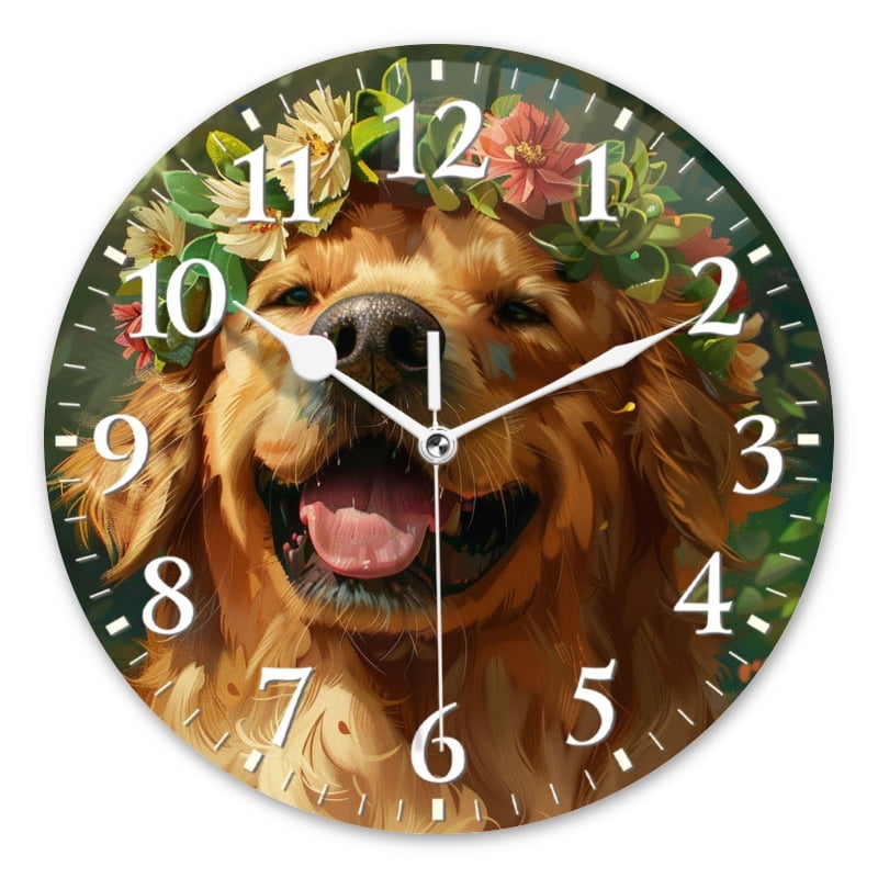 Decorative Round Wall Clocks Non-Ticking Silent Battery Operated Clocks ...