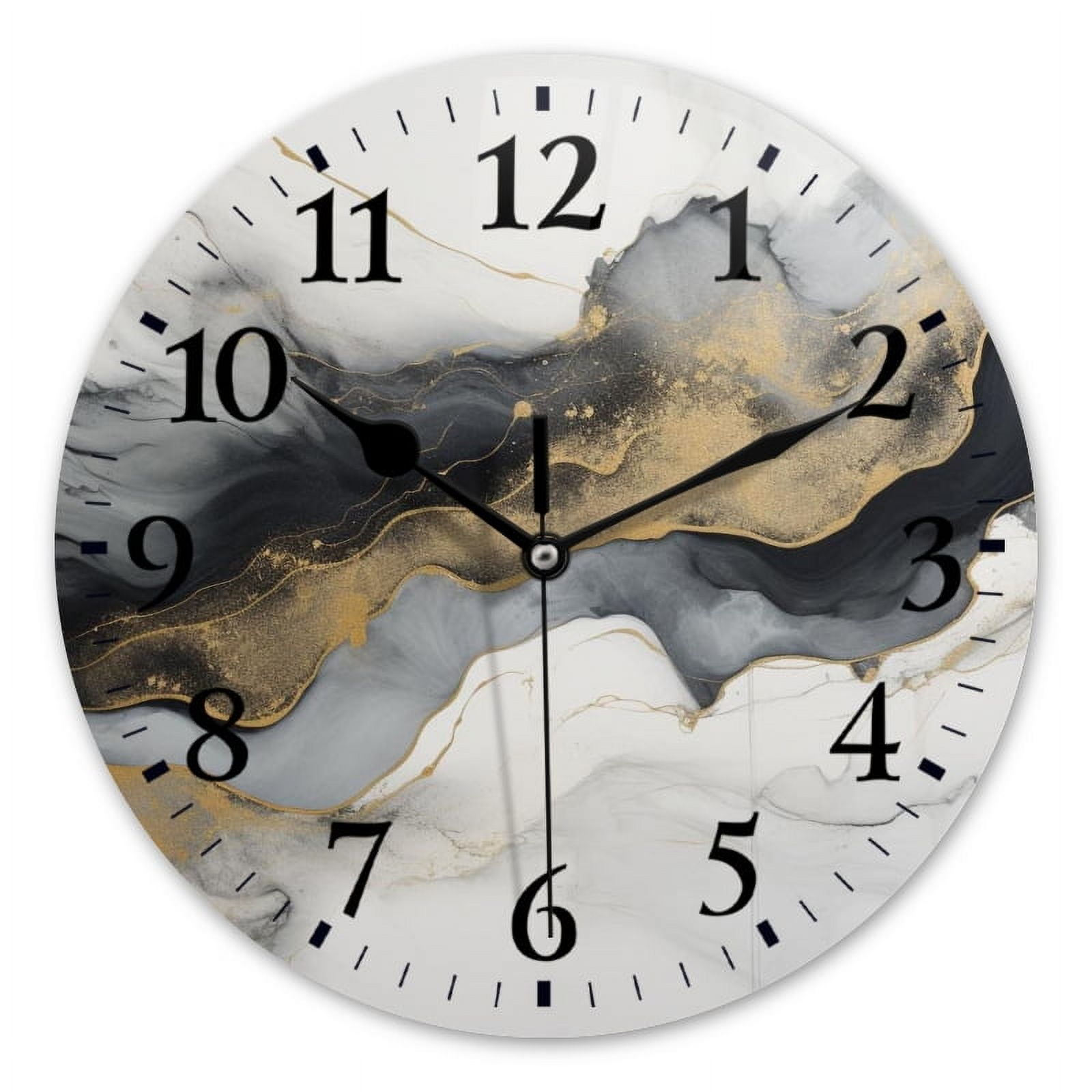 Round Analog Wall Clocks with Non-Ticking Sweep Movement,Battery ...