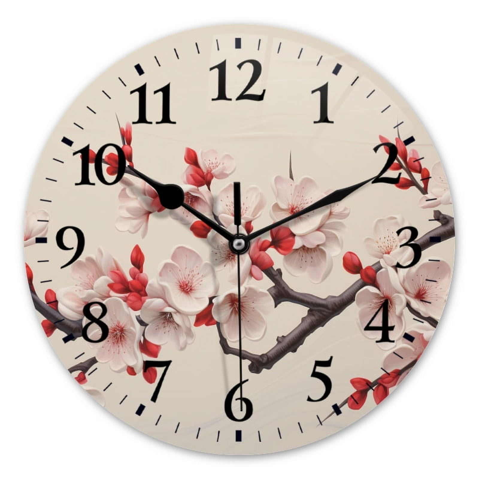 Round Analog Wall Clocks with Non-Ticking Sweep Movement,Battery ...