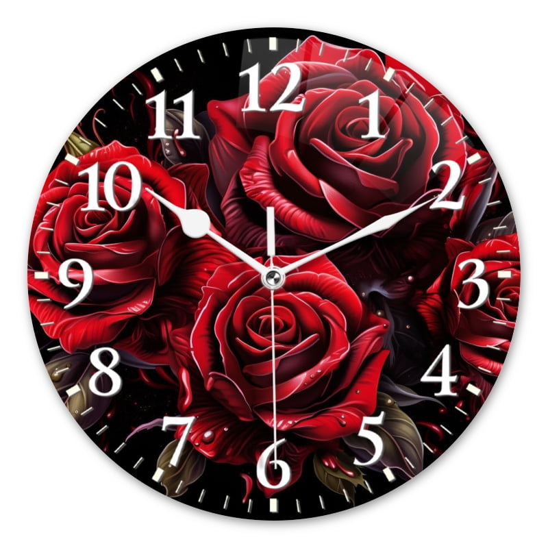 Round Analog Wall Clocks with Non-Ticking Sweep Movement,Battery ...