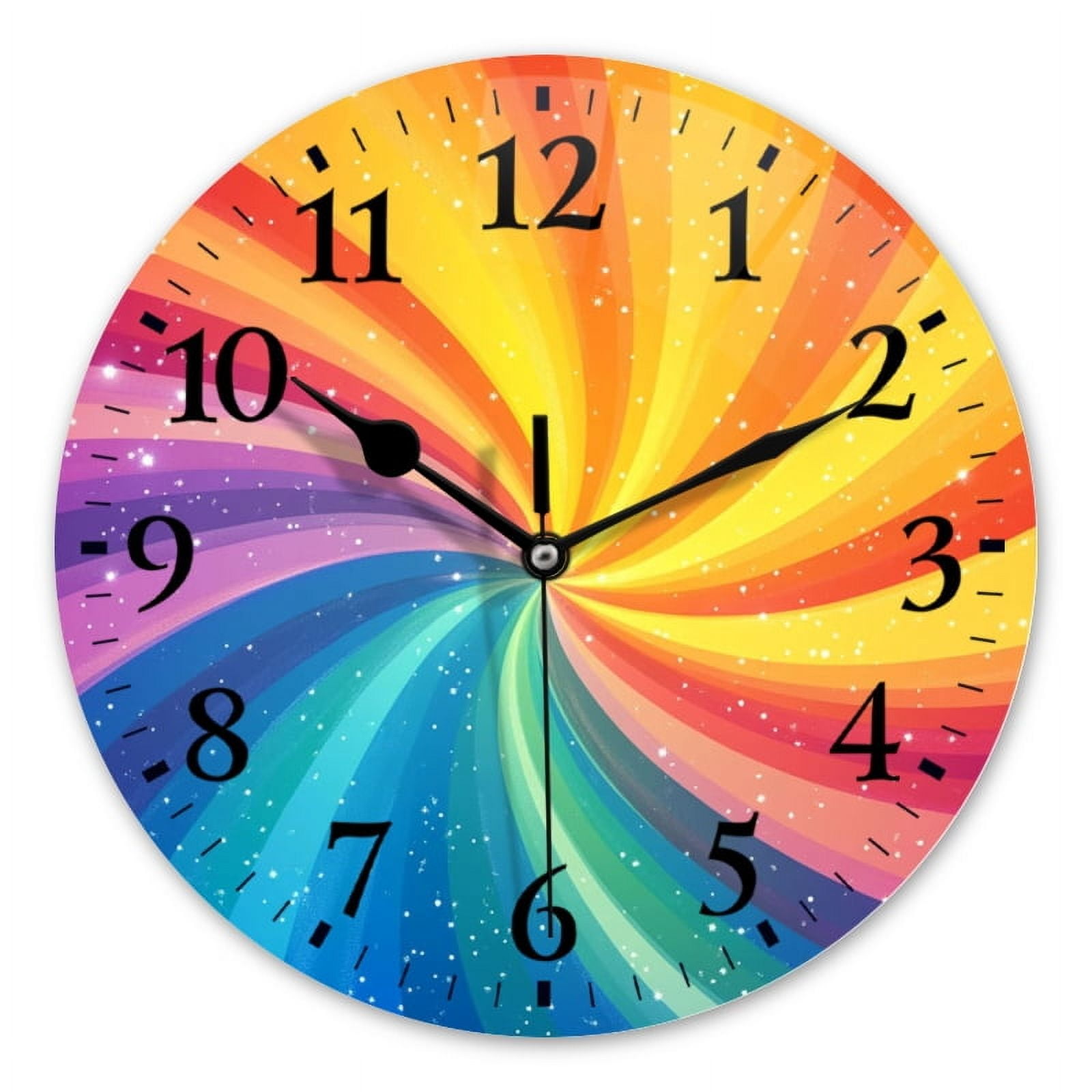 Round Analog Wall Clocks with Non-Ticking Sweep Movement,Battery ...