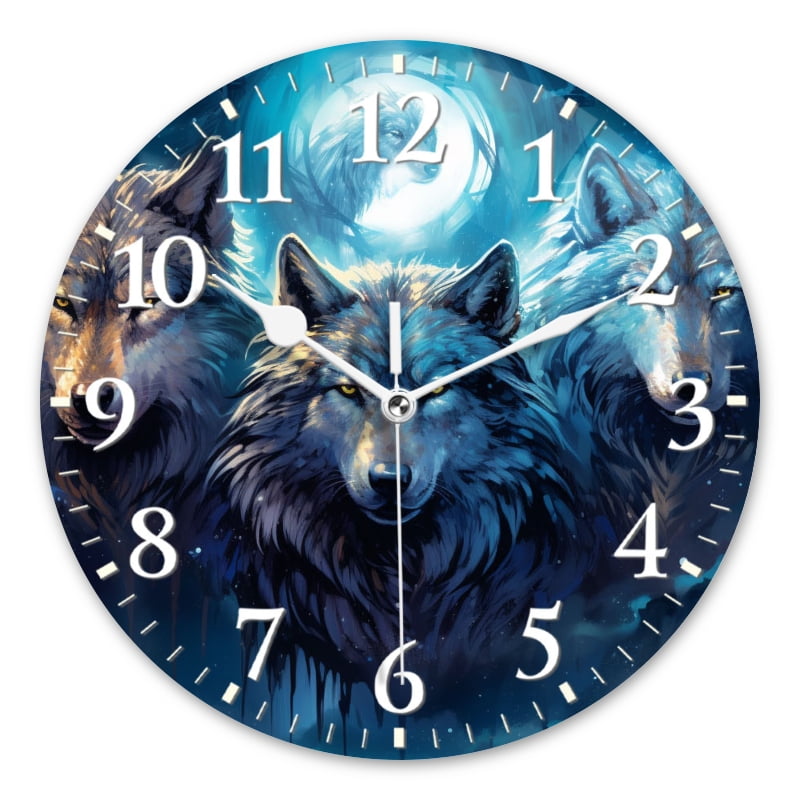 Round Analog Wall Clocks with Non-Ticking Sweep Movement,Battery ...