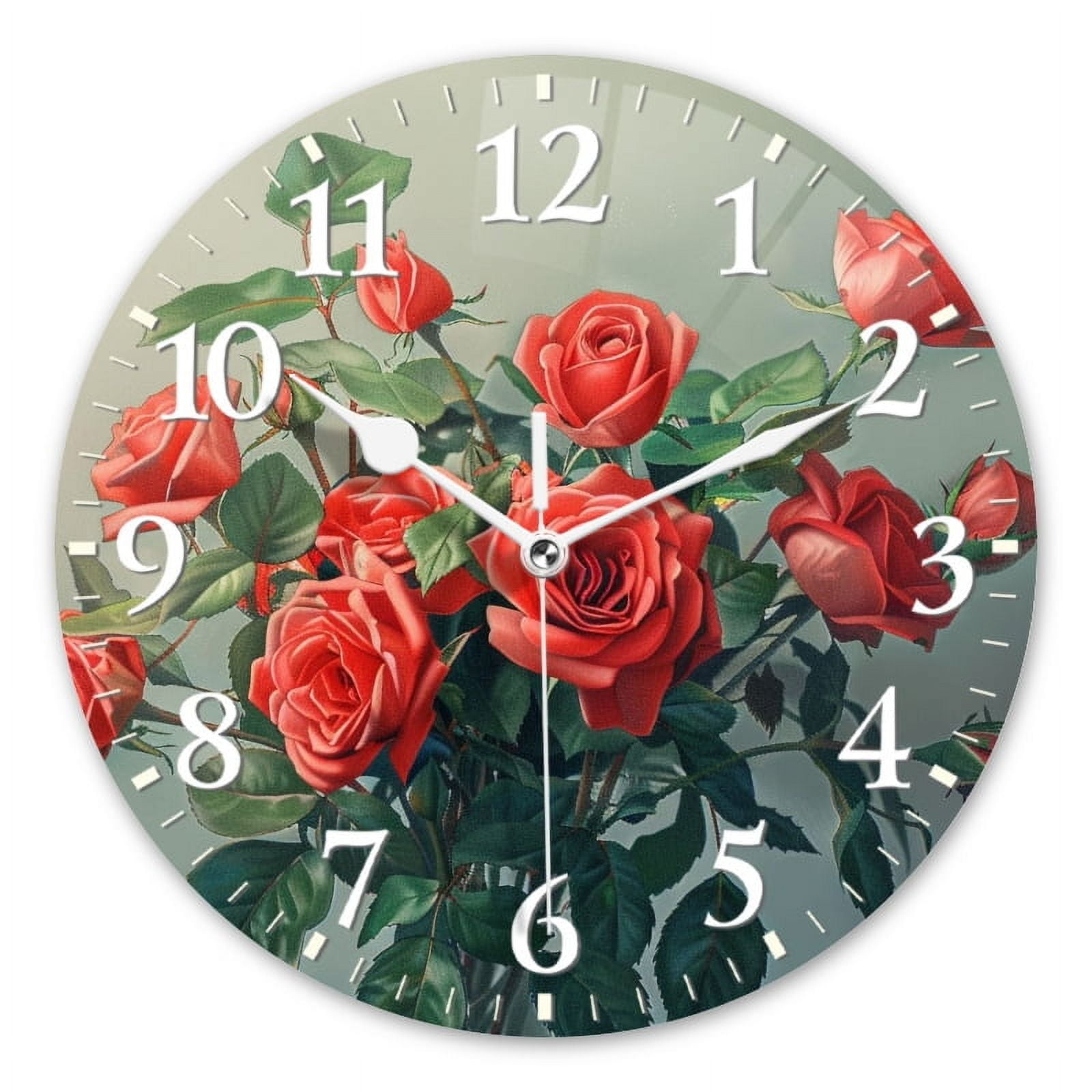 Non-Ticking Silent Wall Clocks Battery Operated Personalized Decor ...