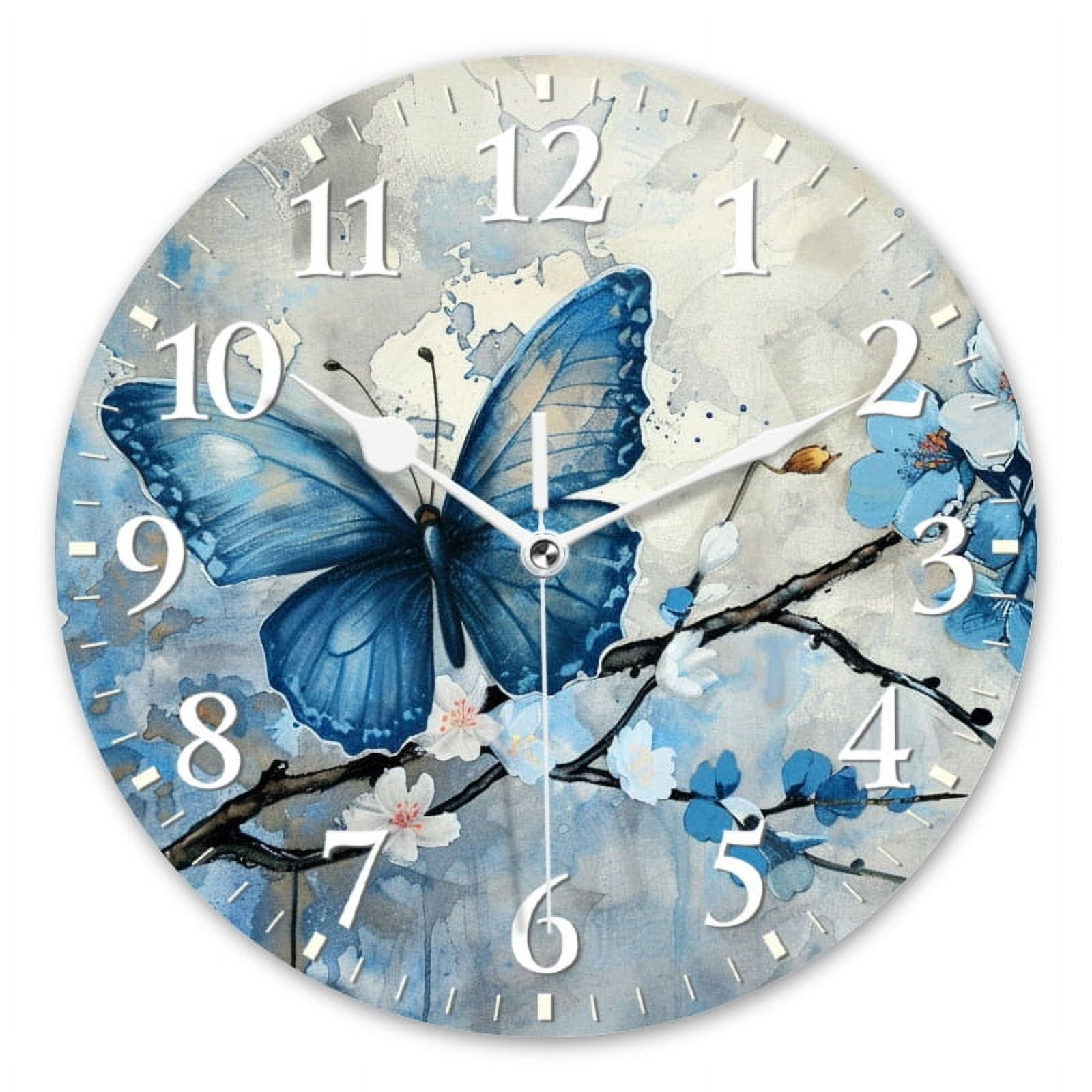 Round Analog Wall Clocks with Non-Ticking Sweep Movement,Battery ...