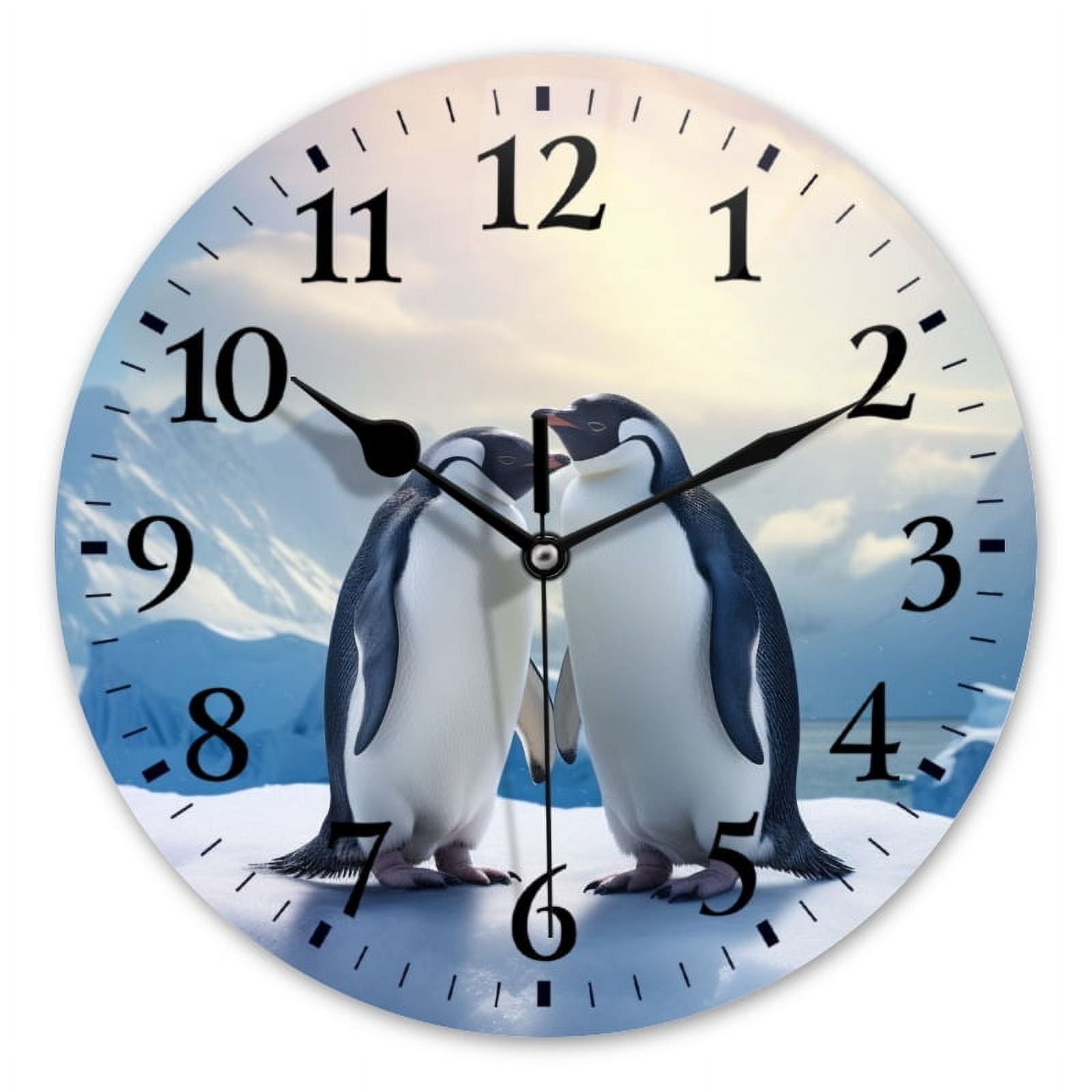 Round Analog Wall Clocks with Non-Ticking Sweep Movement,Battery Operated Clcoks Decorative for ...