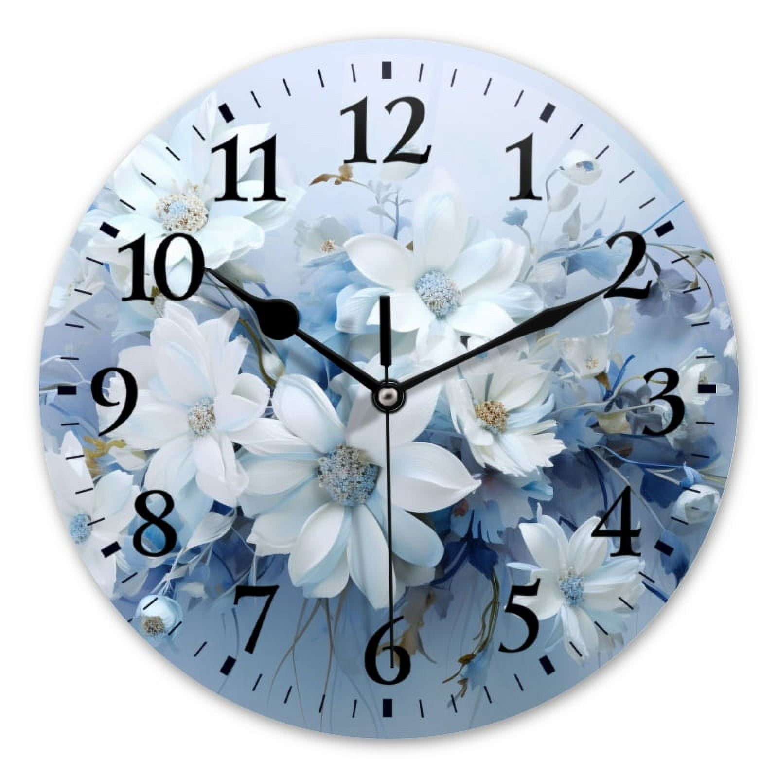 Round Analog Wall Clocks with Non-Ticking Sweep Movement,Battery ...