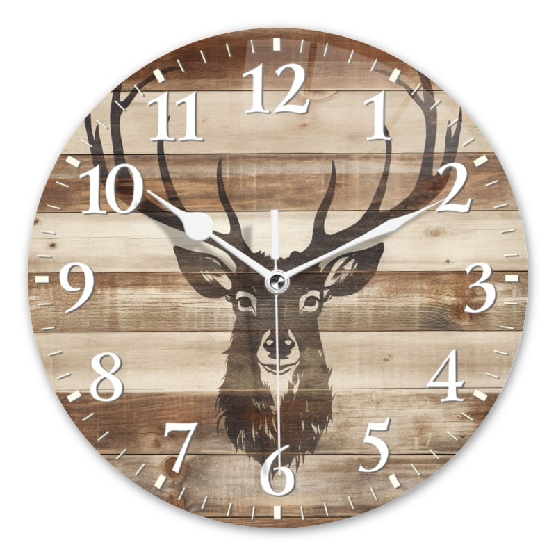 Round Analog Wall Clocks with Non-Ticking Sweep Movement,Battery ...