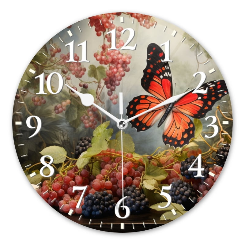 Round Analog Wall Clocks with Non-Ticking Sweep Movement,Battery ...