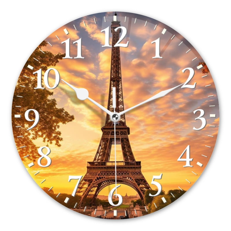 Round Analog Wall Clocks with Non-Ticking Sweep Movement,Battery ...