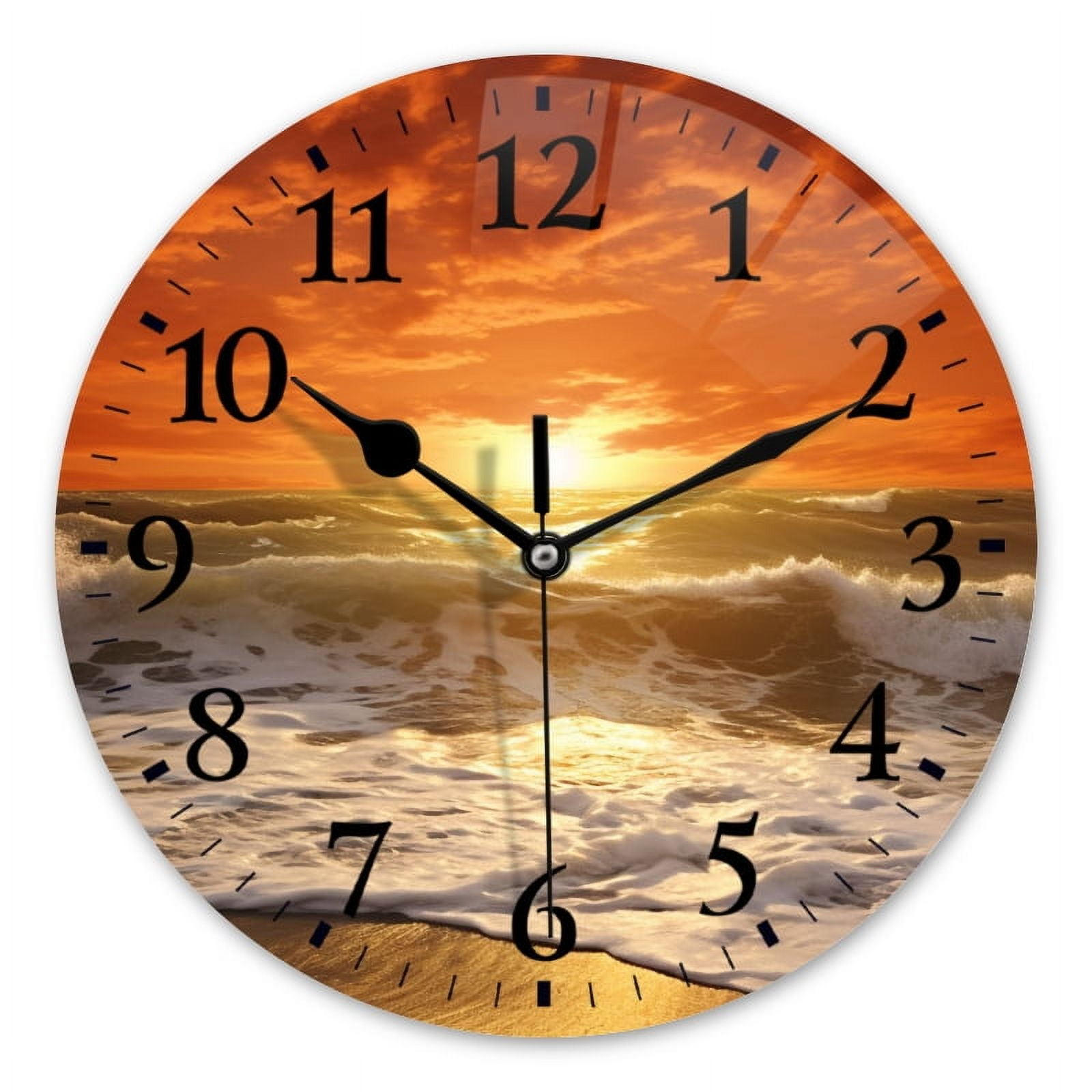 Round Analog Wall Clocks with Non-Ticking Sweep Movement,Battery ...