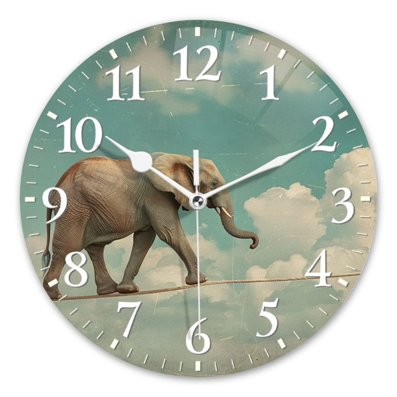 Round Analog Wall Clocks with Non-Ticking Sweep Movement,Battery ...